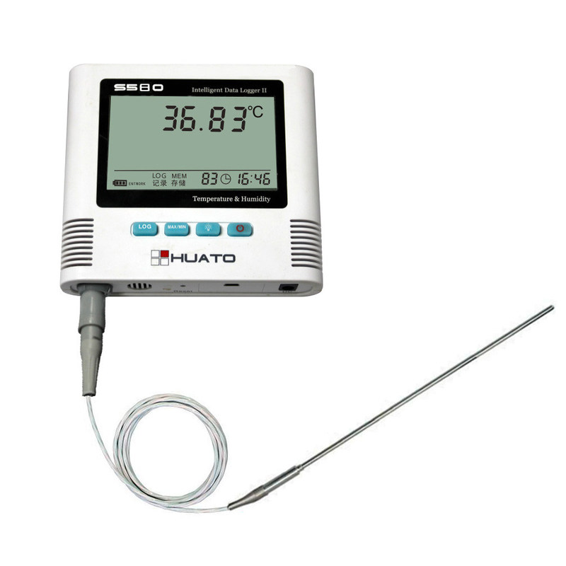 Portable Single PT100 External Sensor up to 100 degree 0.3 degree accuracy Temperature Data Logger