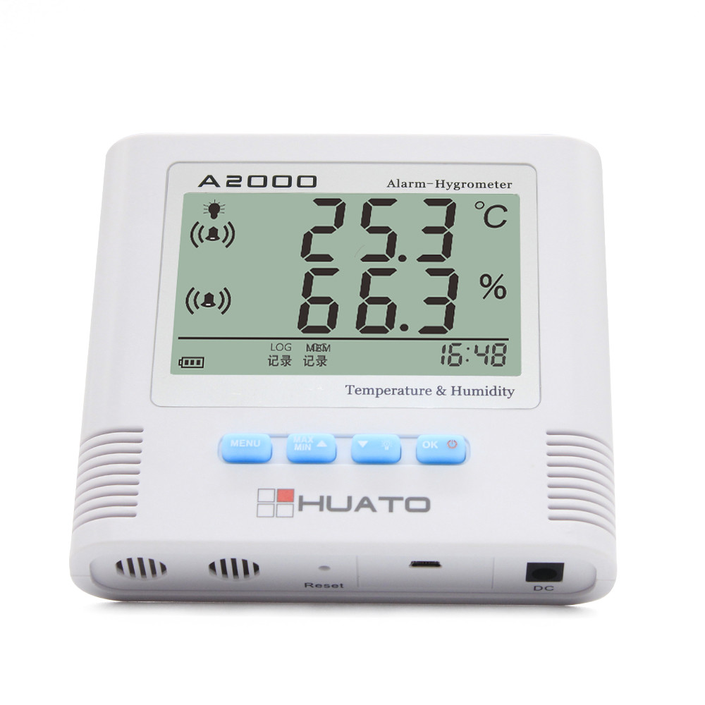 White Color Digital Humidity Reader Hygrometer Thermometer Clock 135* ...