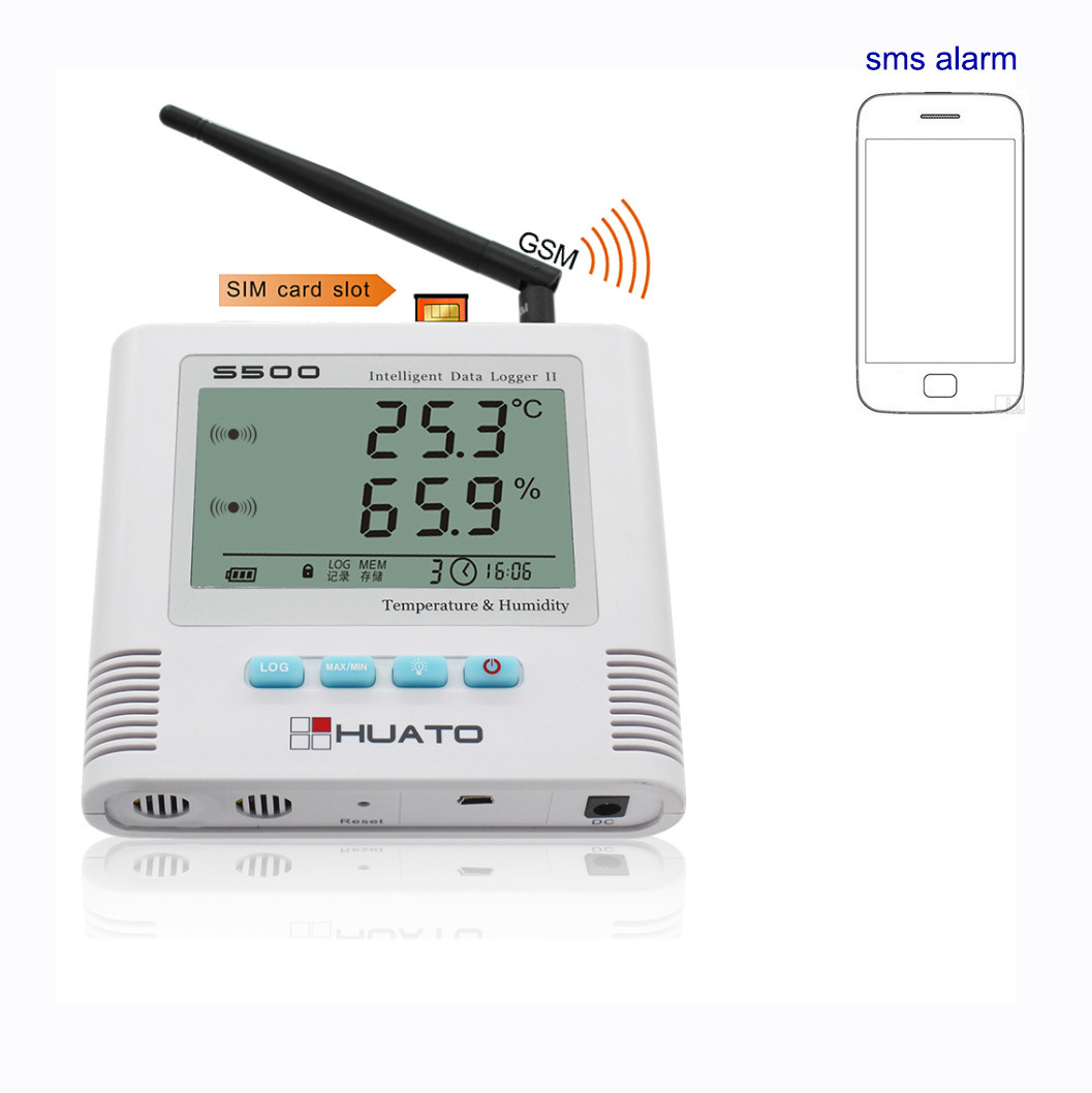 SMS Alarm GSM Temperature Sensor , GSM Temperature Data Logger LCD Display